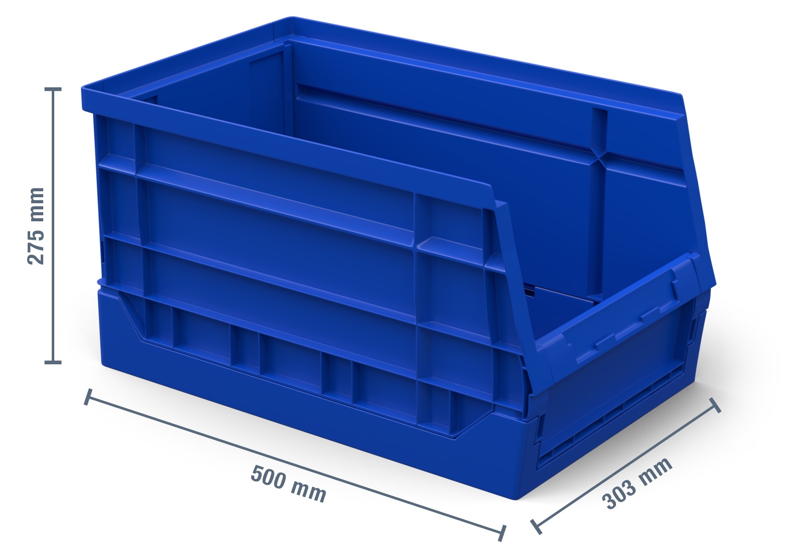 Faltbarer Sichtlagerkasten 30 l, 303 mm x 500 mm x 275 mm | TOPREGAL ...