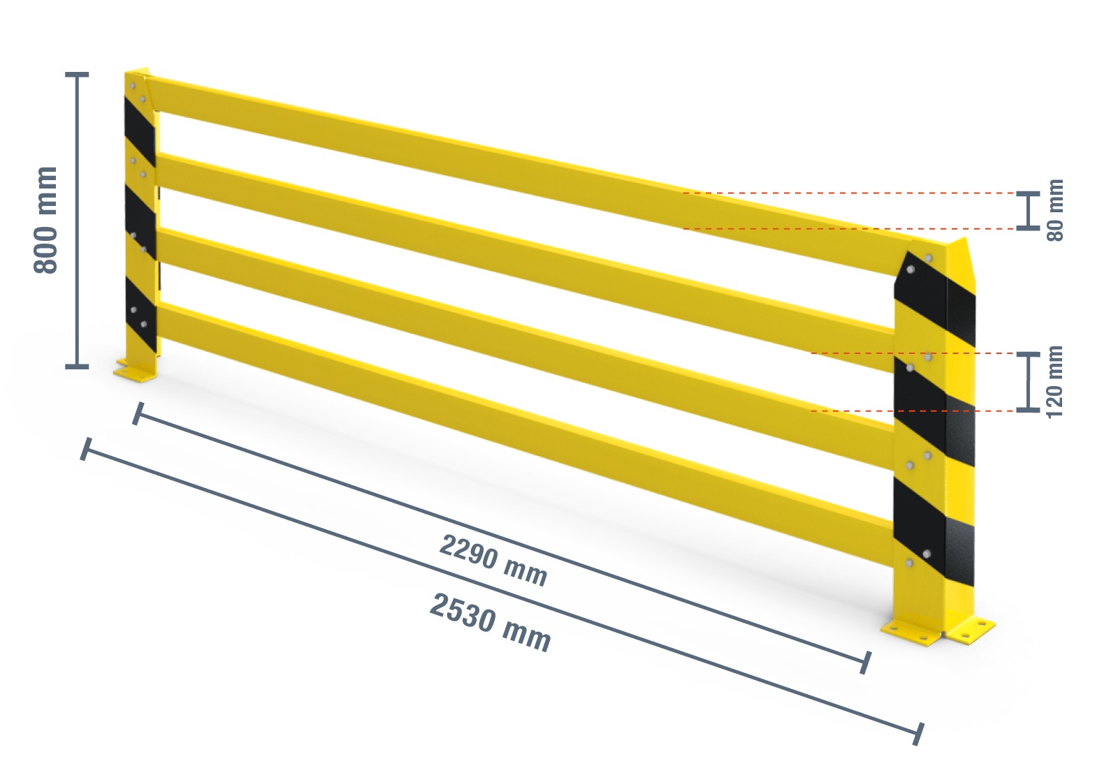 Anfahrschutz Rammschutzplanke, 2.530 mm lang, 800 mm hoch | TOPREGAL ...